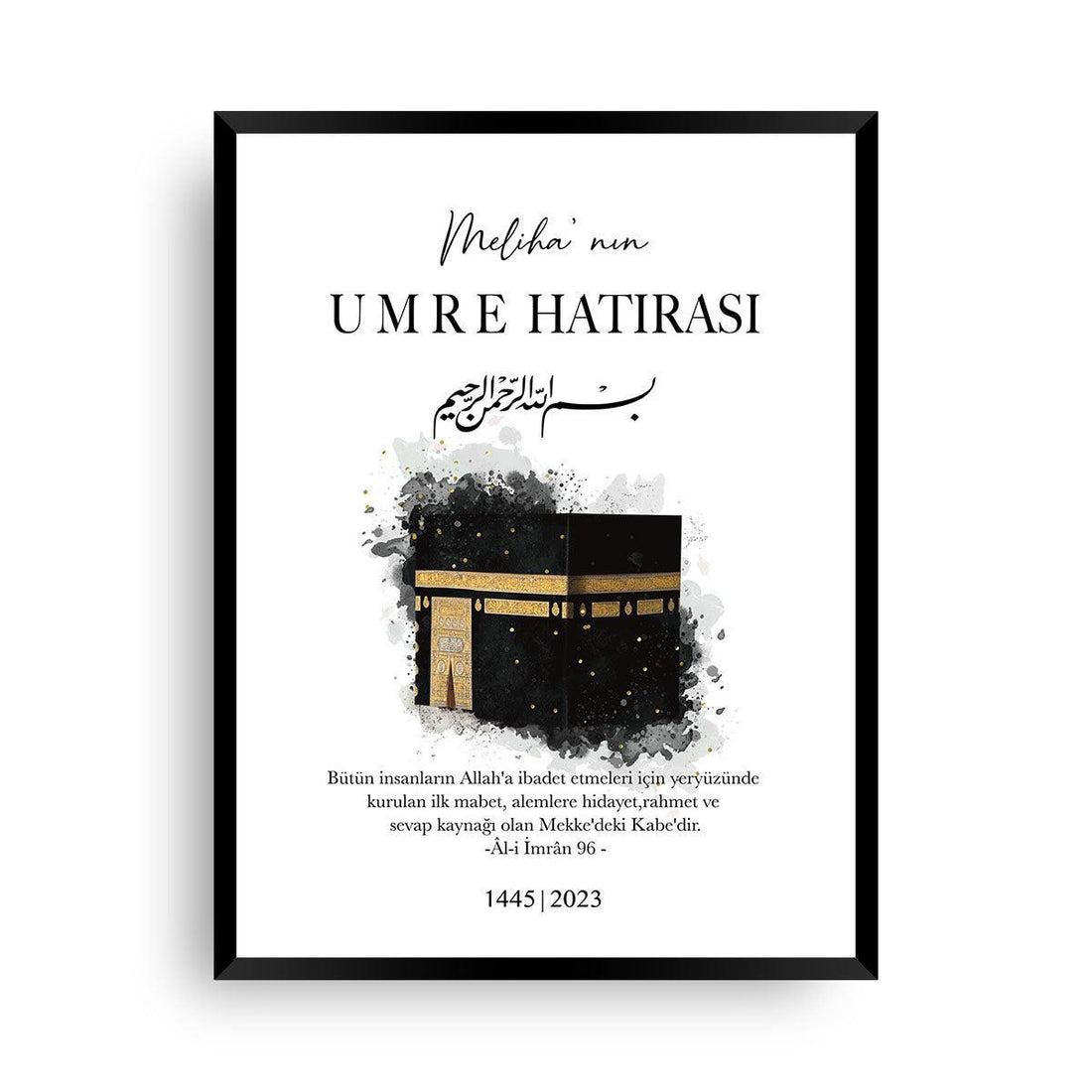 Personalized Umre Hatirasi Poster for Hajj and Umrah - Islamic Gift Idea